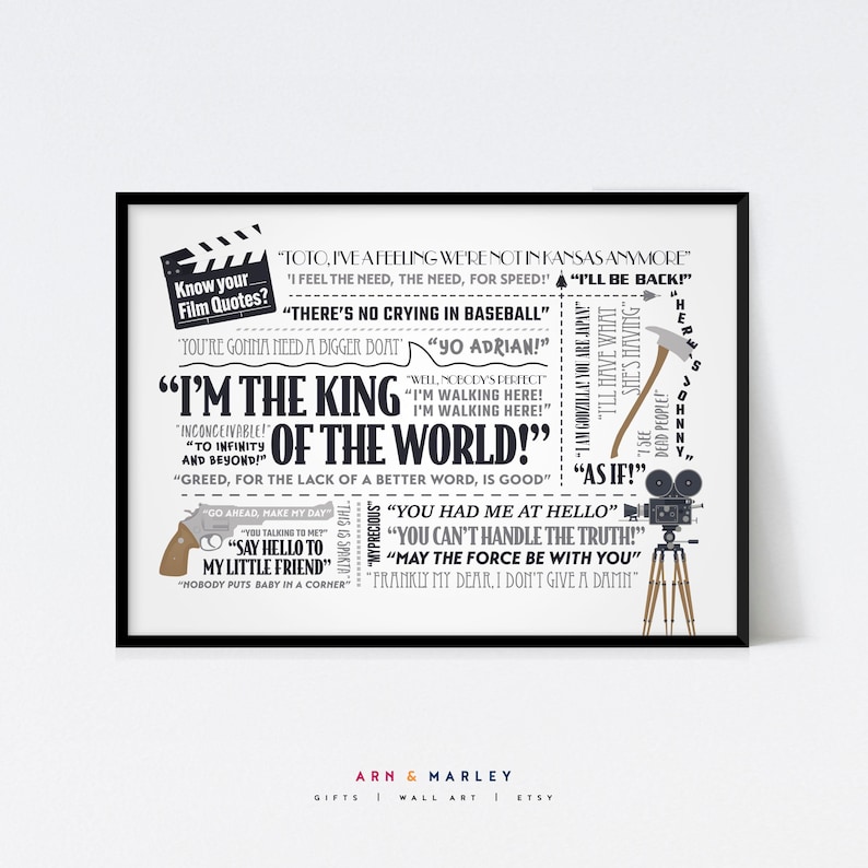 Famous Movie Quotes Iconic Movie Lines Landscape Wall Art - Etsy