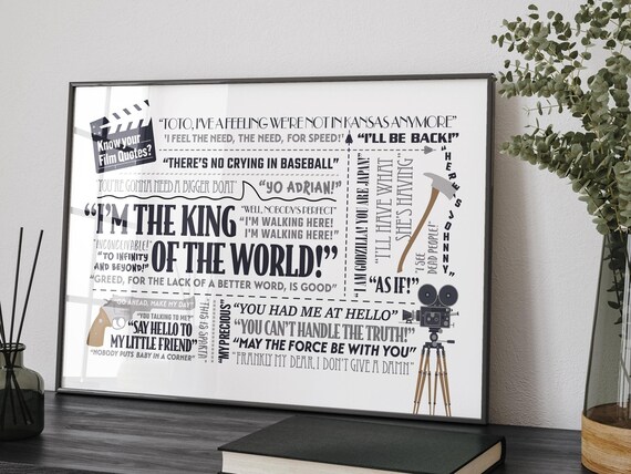 Artsy Movie Quotes Iconic Quotes From The Big Screen: A Poster