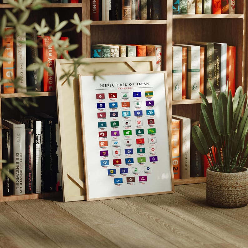 Japanese Prefecture Flags Art, Regions of Japan: Print, Frame, Canvas ...