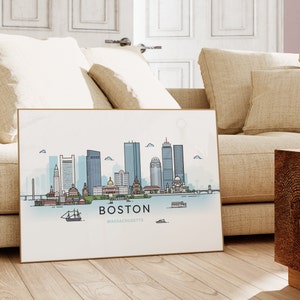Boston Massachusetts City Art - Shipped Giclée Print or Framed Print - Etsy