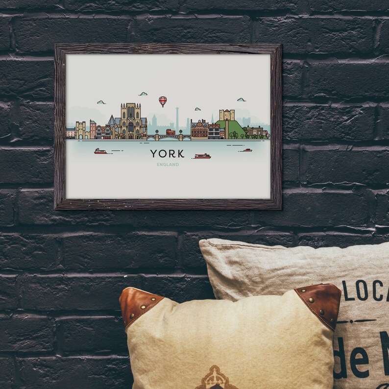 York UK skyline York City poster York England art print | Etsy