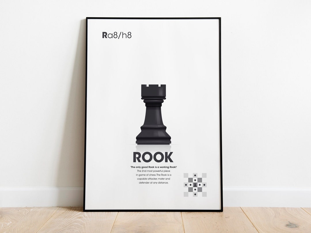 Black Rook Chess Piece Wall Art Giclée Print paper, Framed Print, or ...