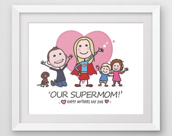 Family drawing | Etsy