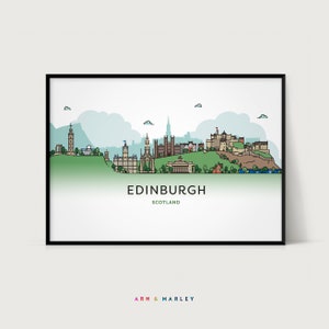 Edinburgh City Skyline Wall Art - Giclée Print or Framed Print - Etsy