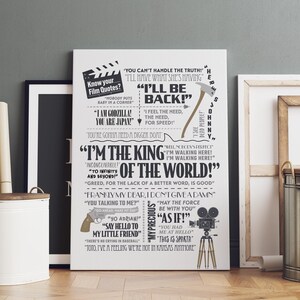 Famous Movie Quotes, Iconic Movie Lines Wall Art - Shipped Giclée Print ...