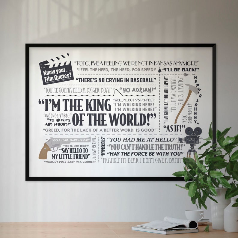 Famous Movie Quotes Iconic Movie Lines Landscape Wall Art - Etsy