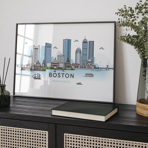 Boston Massachusetts City Art - Shipped Giclée Print or Framed Print - Etsy