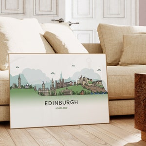 Edinburgh City Skyline Wall Art - Giclée Print or Framed Print - Etsy