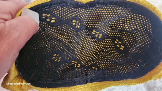 Vintage 50's Yellow Straw Sculptural Pointed Hat with… - Gem