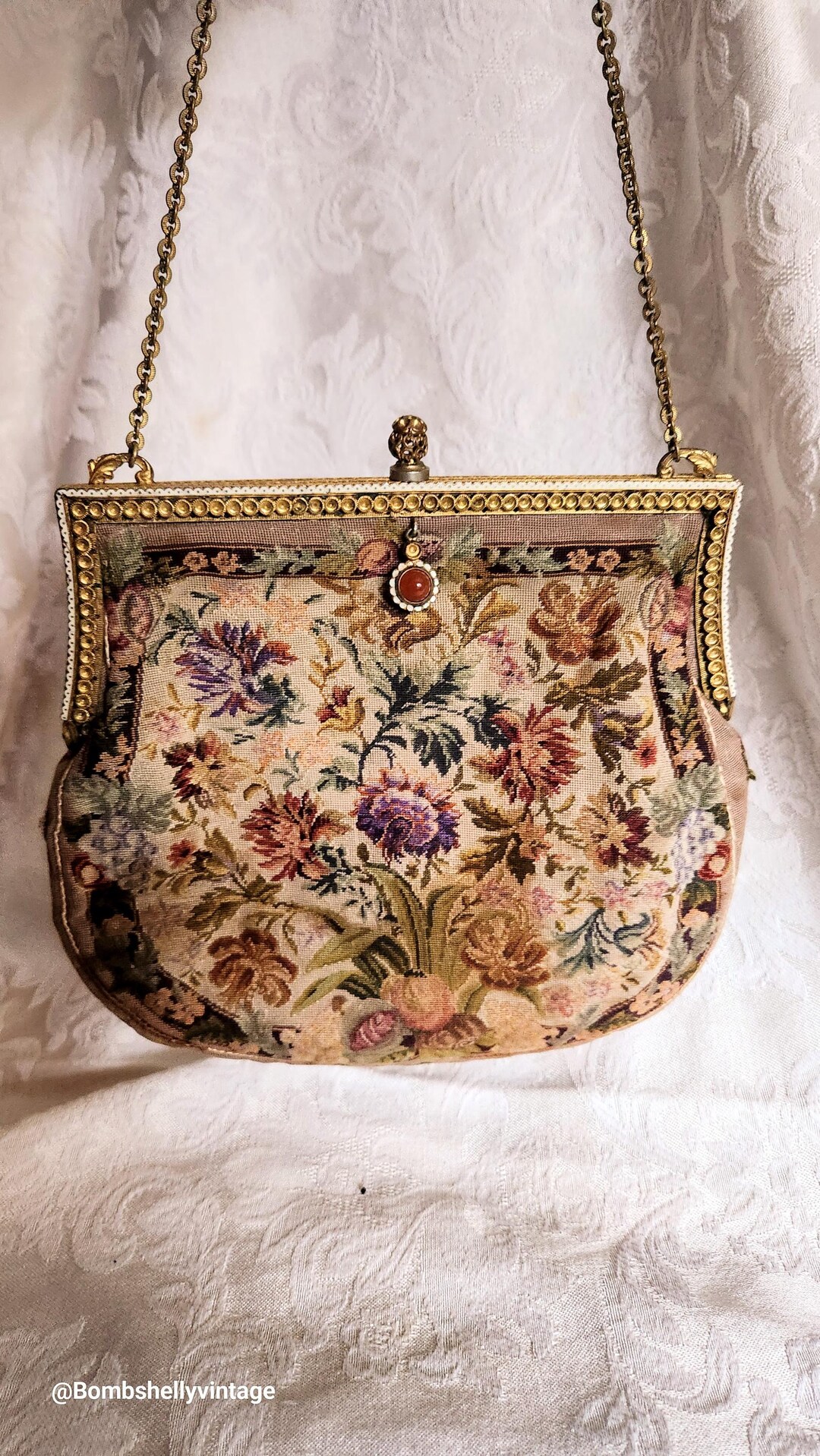 Antique Victorian Petite Pointe Handbag With Leather Coin Purse and ...