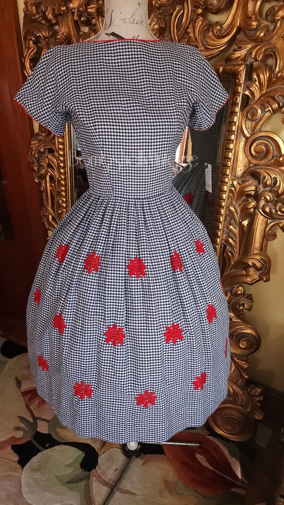 1950s gingham and black - Gem