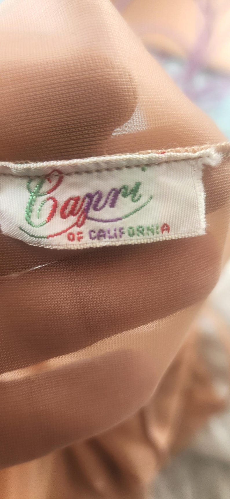 Vintage 50's Capri of California Light Mocha Brown & Beige Sheer ...