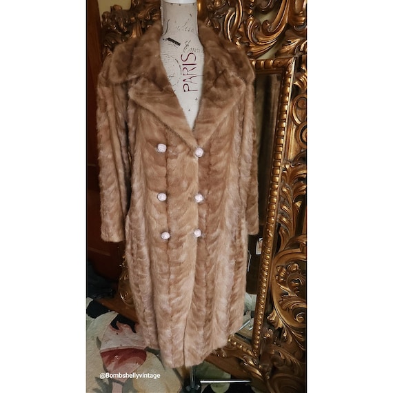 Vintage 60's Artic Furs Honey Herringbone Mink Double… - Gem