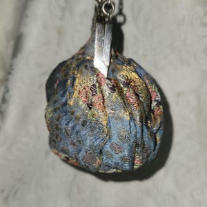 Antique Blue French Silk Brocade Purse With Silver Frame - Etsy