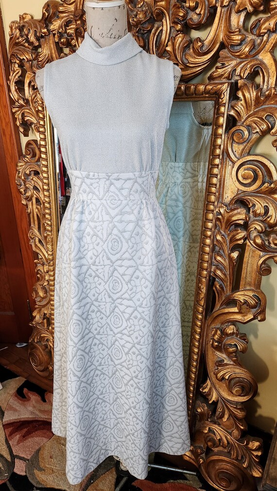 1960's White Maxi Dress with Pintuck and Smocking wit… - Gem