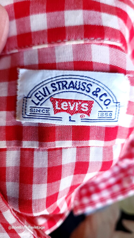 Vintage 70's Men's Levi's Red Gingham Check Western Style Vintage 70's Men's Levi's Red Gingham Check Western Style