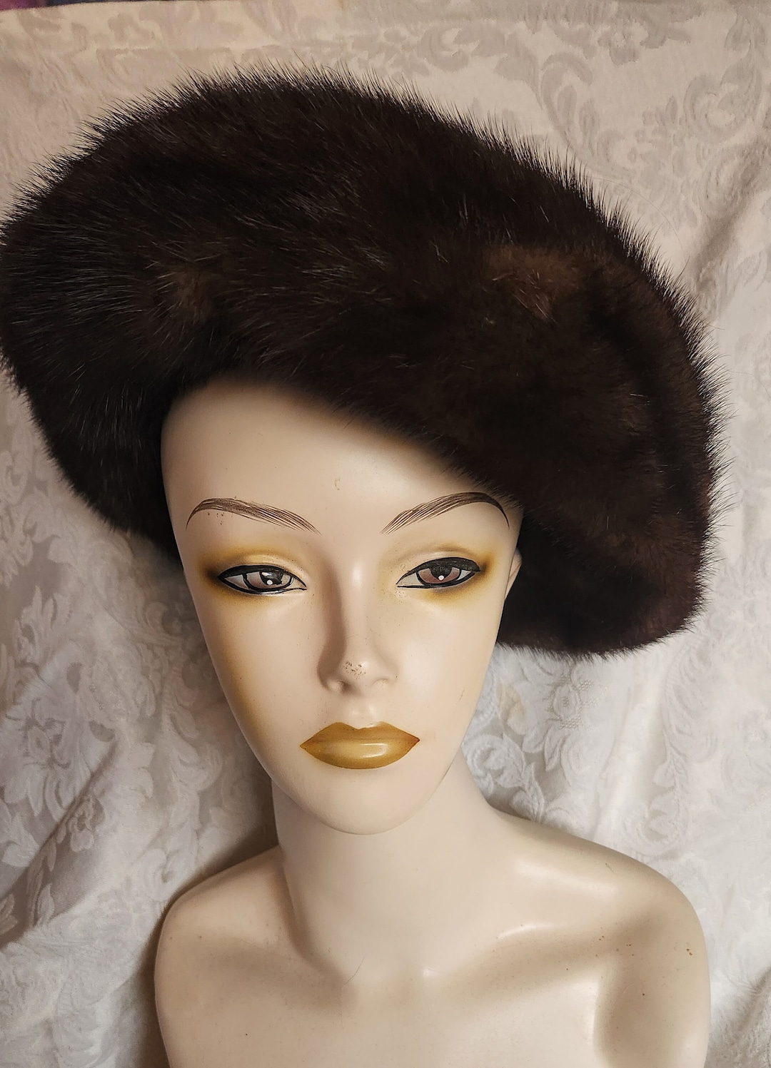 Vintage 50's Miss Alice for Lord & Taylor Large Brown Mink Saucer ...