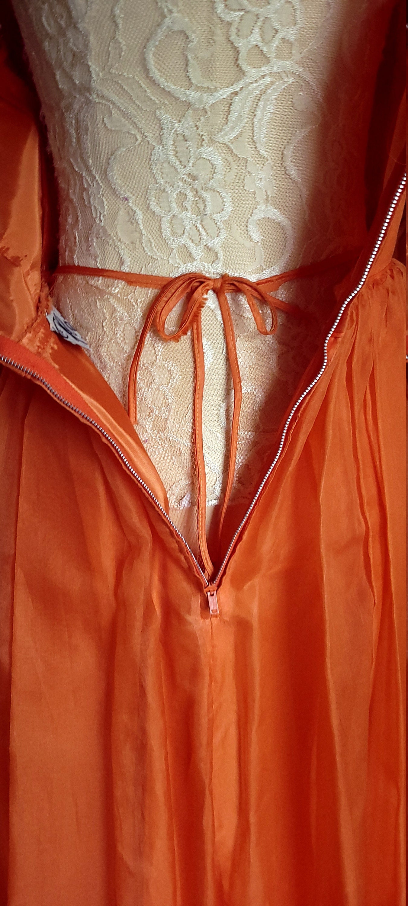 Vintage 50's Jr Flair Orange Organza Fit and Flare Party | Etsy
