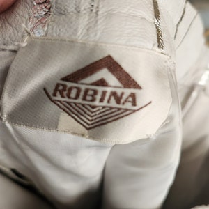 Vintage 80's Robina Italian White Leather Skirt With Silver Metalic ...