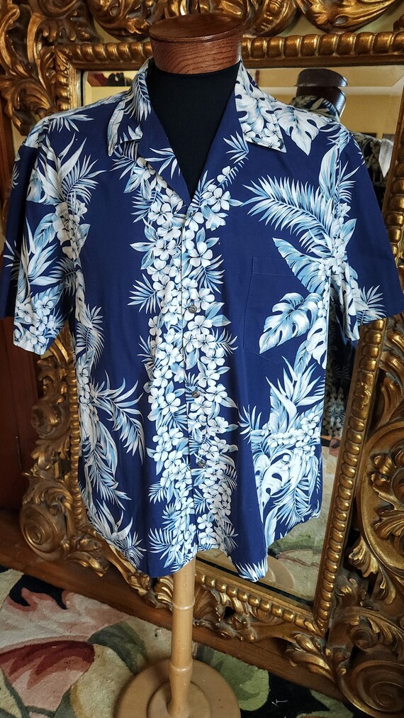 1980s blue aloha shirt - Gem