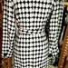 Vintage Yedina Black & White Fashion Double Breasted Belted Woven Coat ...