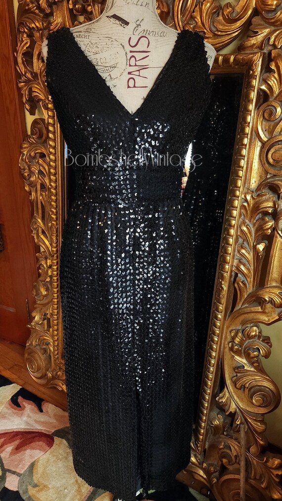 vintage 1960s gown black - Gem