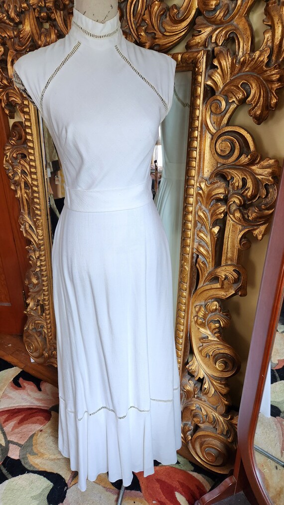 vintage 1970s white linen - Gem