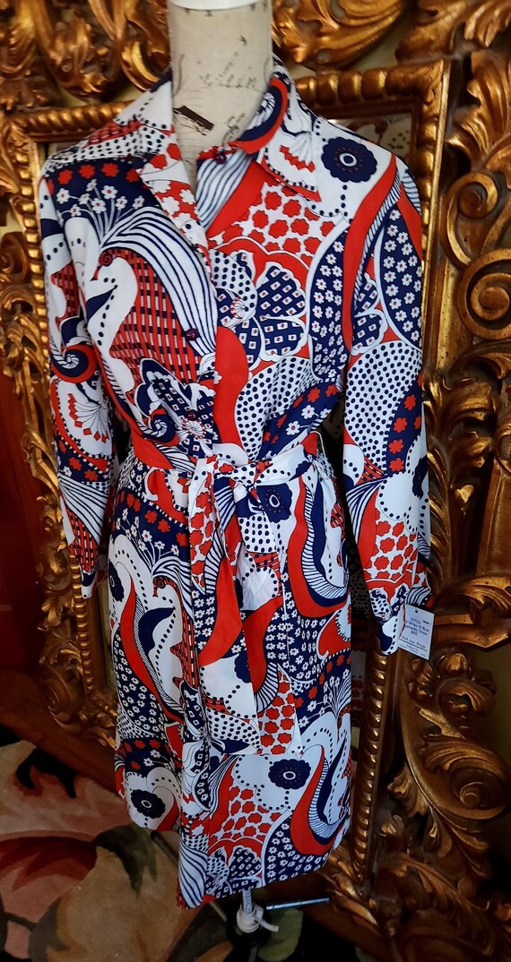 Vintage red abstract shirt - Gem