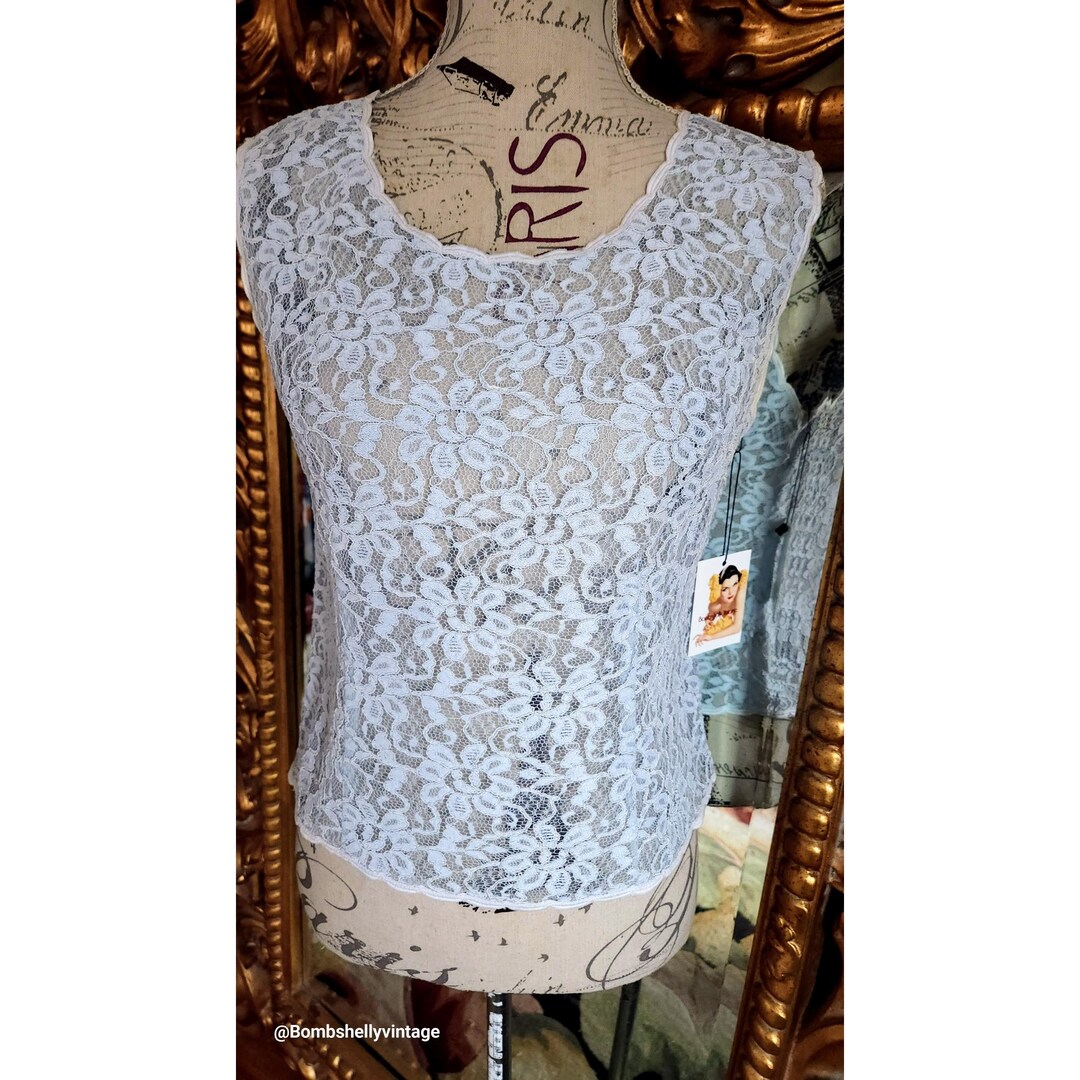 Vintage 60's Nich Heiss Blue Lace Sheer Sleeveless Top - Etsy