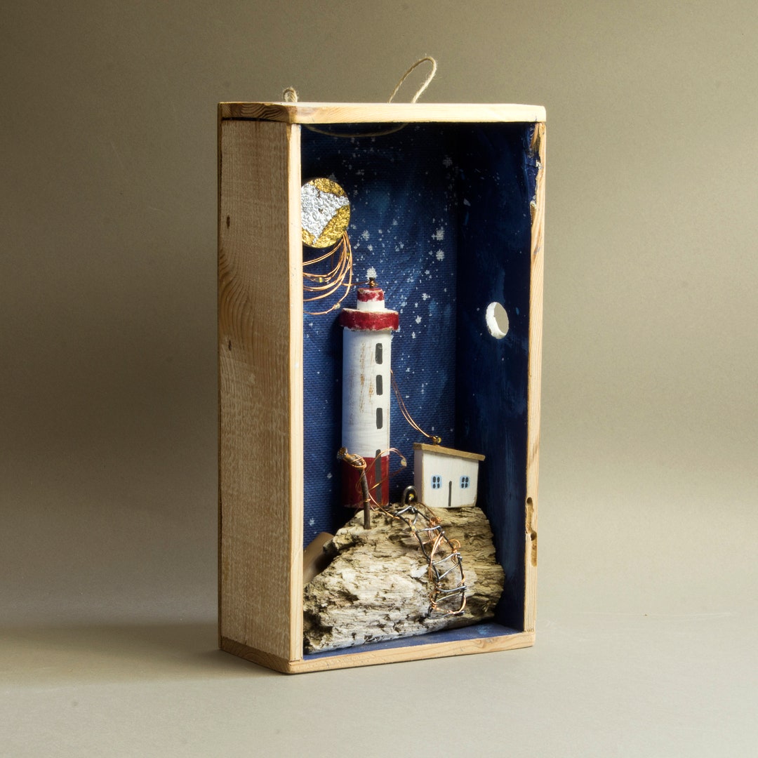 Framework moon AT THE Lighthouse Moon Landscape - Etsy