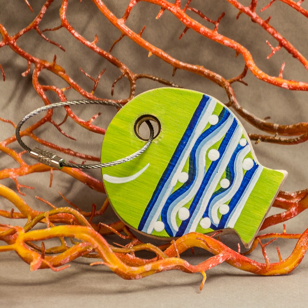 "fish" Keychain, Wedding Favor, Wooden Fish, Fish, Wooden Fish, Car ...