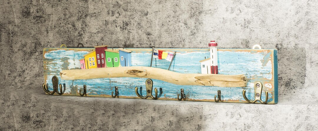 Faro Coat Rack Houses, Sea Wood, Hanger, Kitchen, Coat Rack, Key Hanger ...