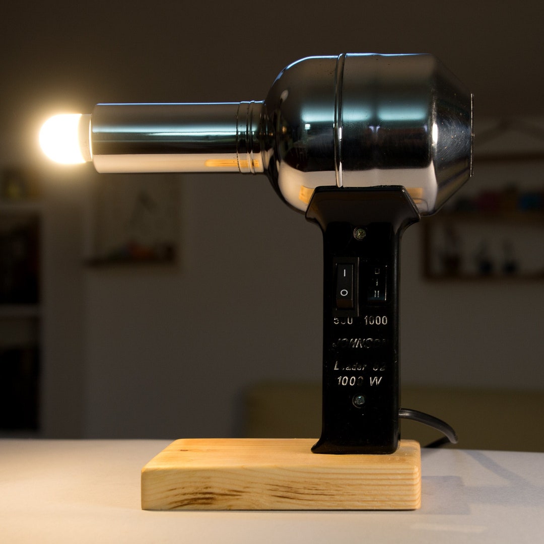Hairdryer Lamp, Hairdryer, Hairdryer Lamp, Bedside Lamp, Bedside Table ...