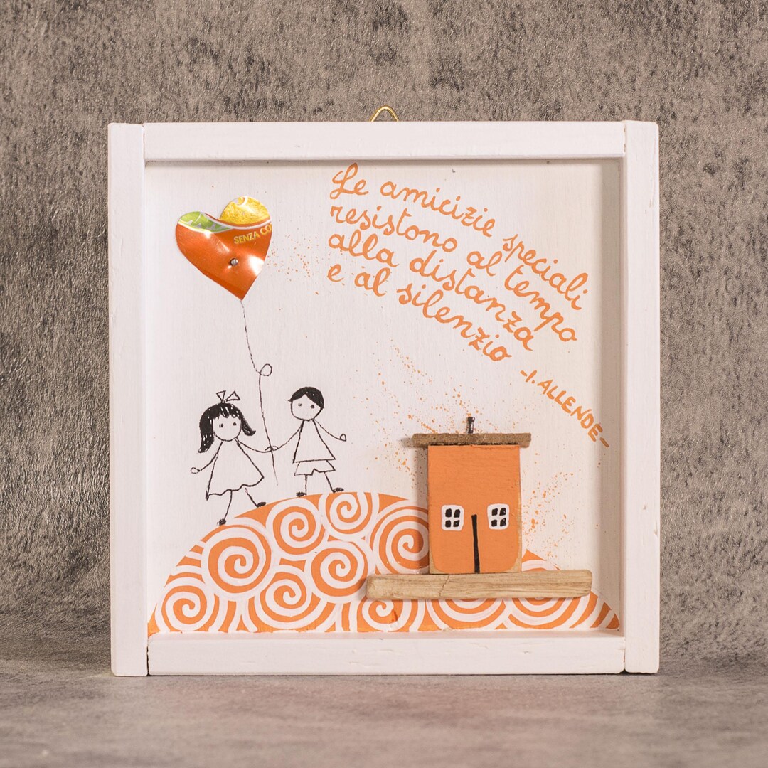 Painting " FRIENDSHIP ", Poetry, Home, Christmas, Tiny Frame, Friends ...