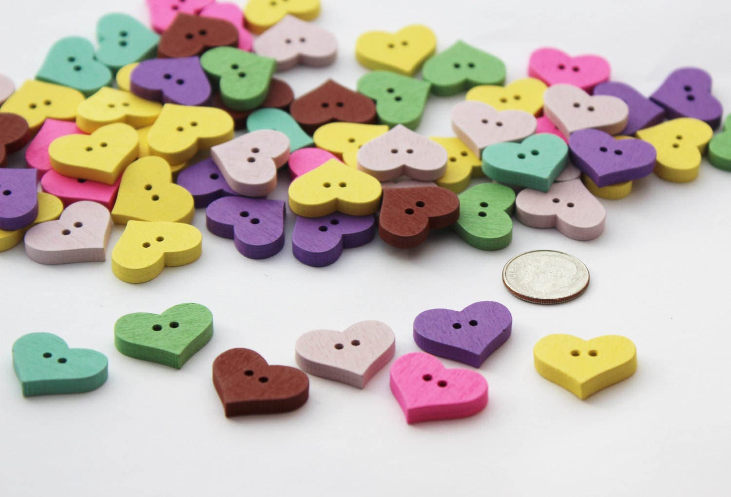 20mm X 16mm Heart Buttons, Wooden Buttons, Wood Buttons, Wood Heart ...
