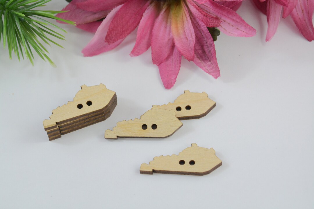 1.5" Wood Kentucky Buttons, Kentucky Buttons, Kentucky Shaped Buttons ...