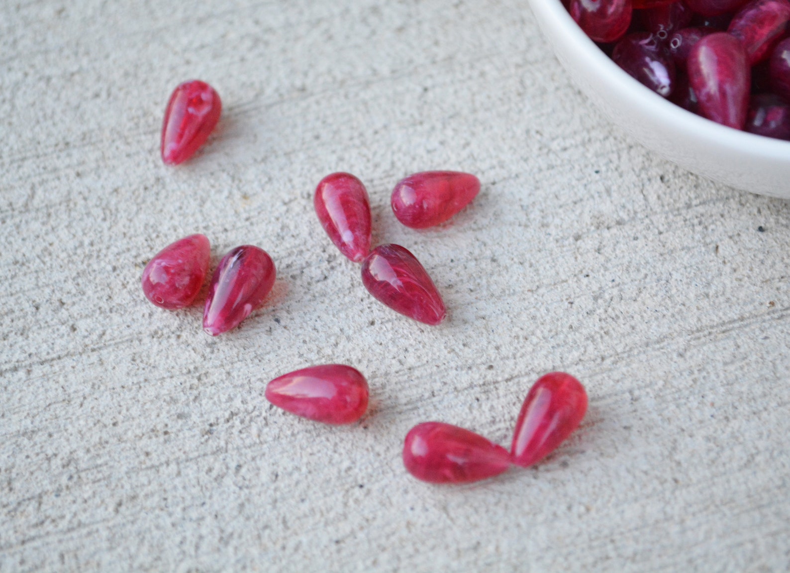 14mm Acrylic Teardrop Beads Pink Teardrop Beads Pink Focal - Etsy