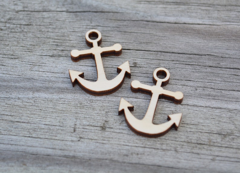 Anchors, Wooden Anchor Shapes, Anchor Cutouts, Fairy Garden, Small ...