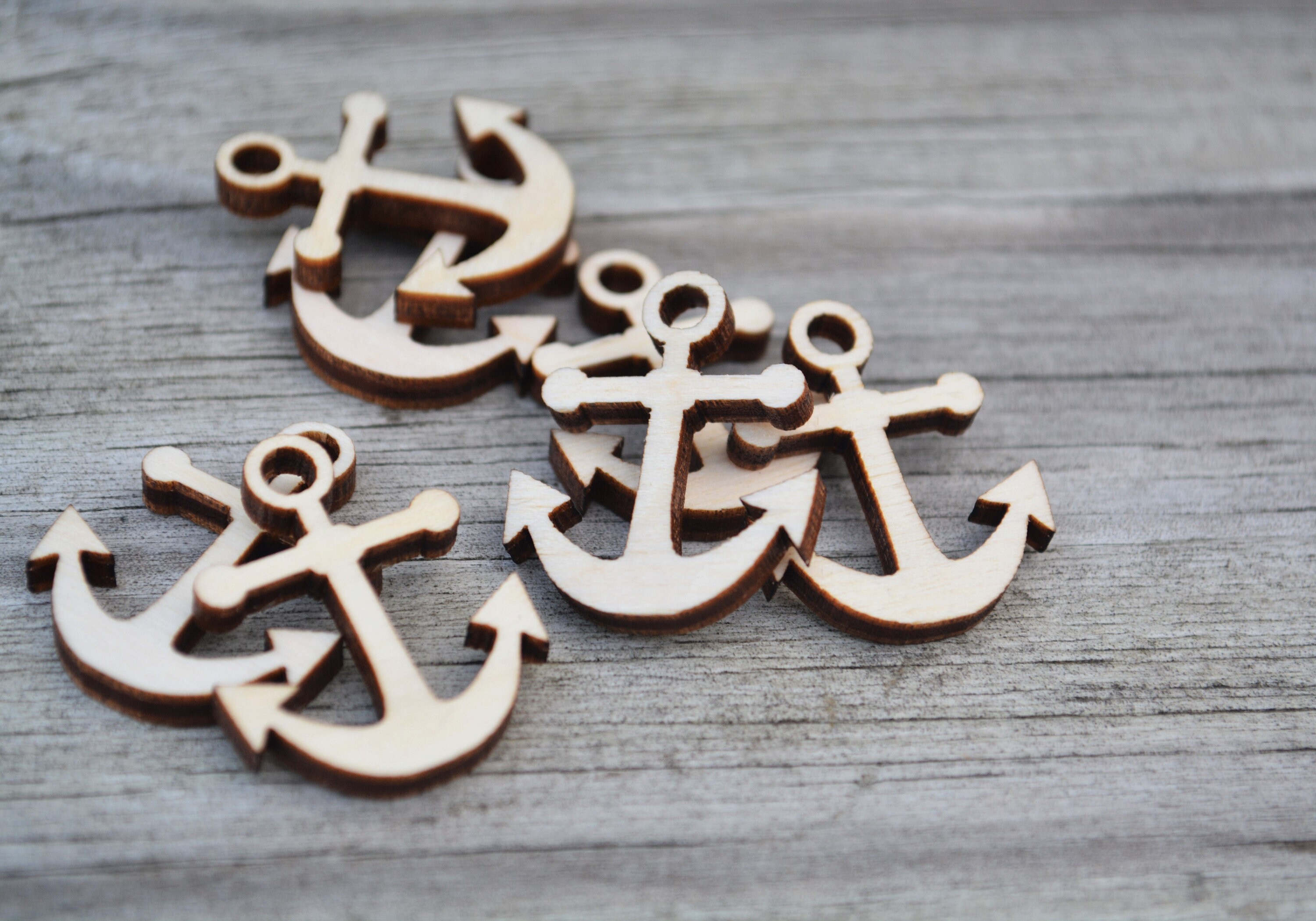 Anchors, Wooden Anchor Shapes, Anchor Cutouts, Fairy Garden, Small ...