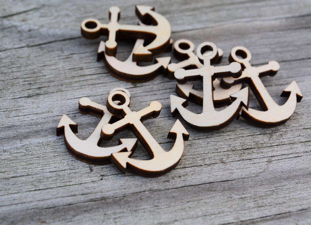 Anchors, Wooden Anchor Shapes, Anchor Cutouts, Fairy Garden, Small ...