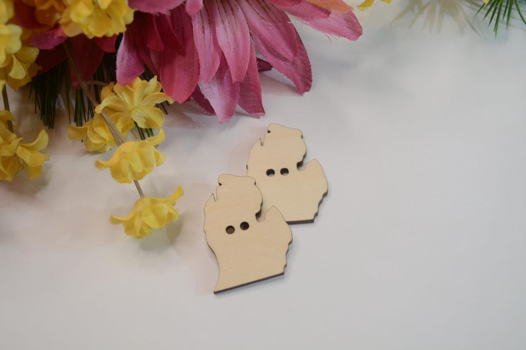 Michigan Cutouts, Wood State Cutouts, Michigan Buttons, Michigan Favor ...
