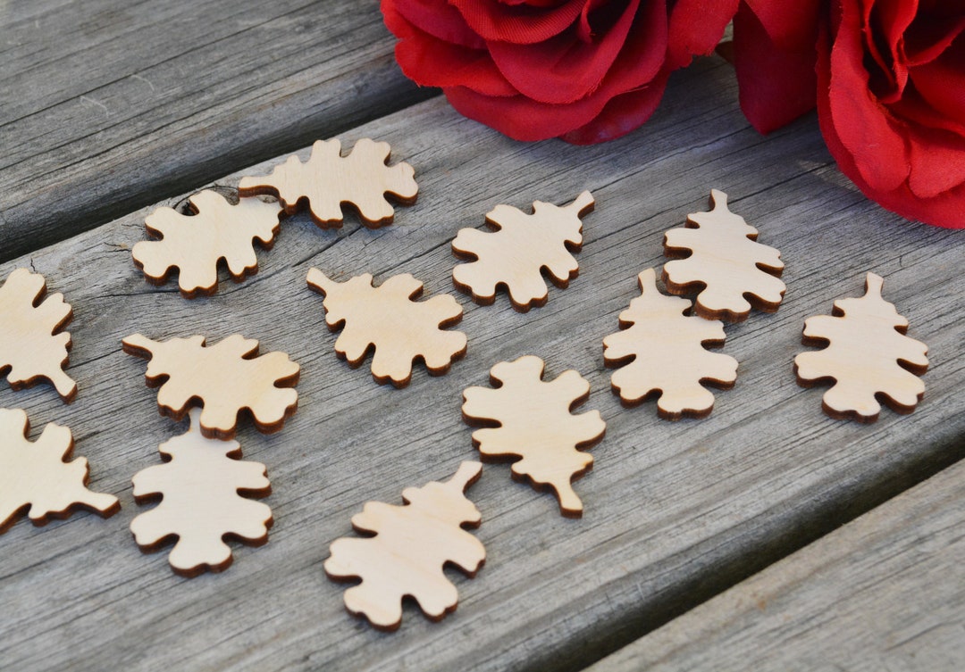 Wood Oak Leaf Cutouts, Oak Leaf Tags, Fall Wedding Guest Book, Bulk Oak ...