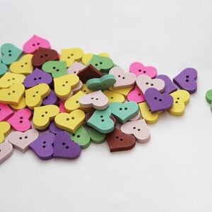 20mm X 16mm Heart Buttons, Wooden Buttons, Wood Buttons, Wood Heart ...