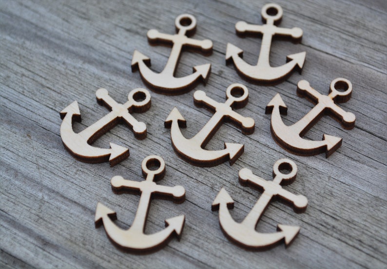 Anchors, Wooden Anchor Shapes, Anchor Cutouts, Fairy Garden, Small ...