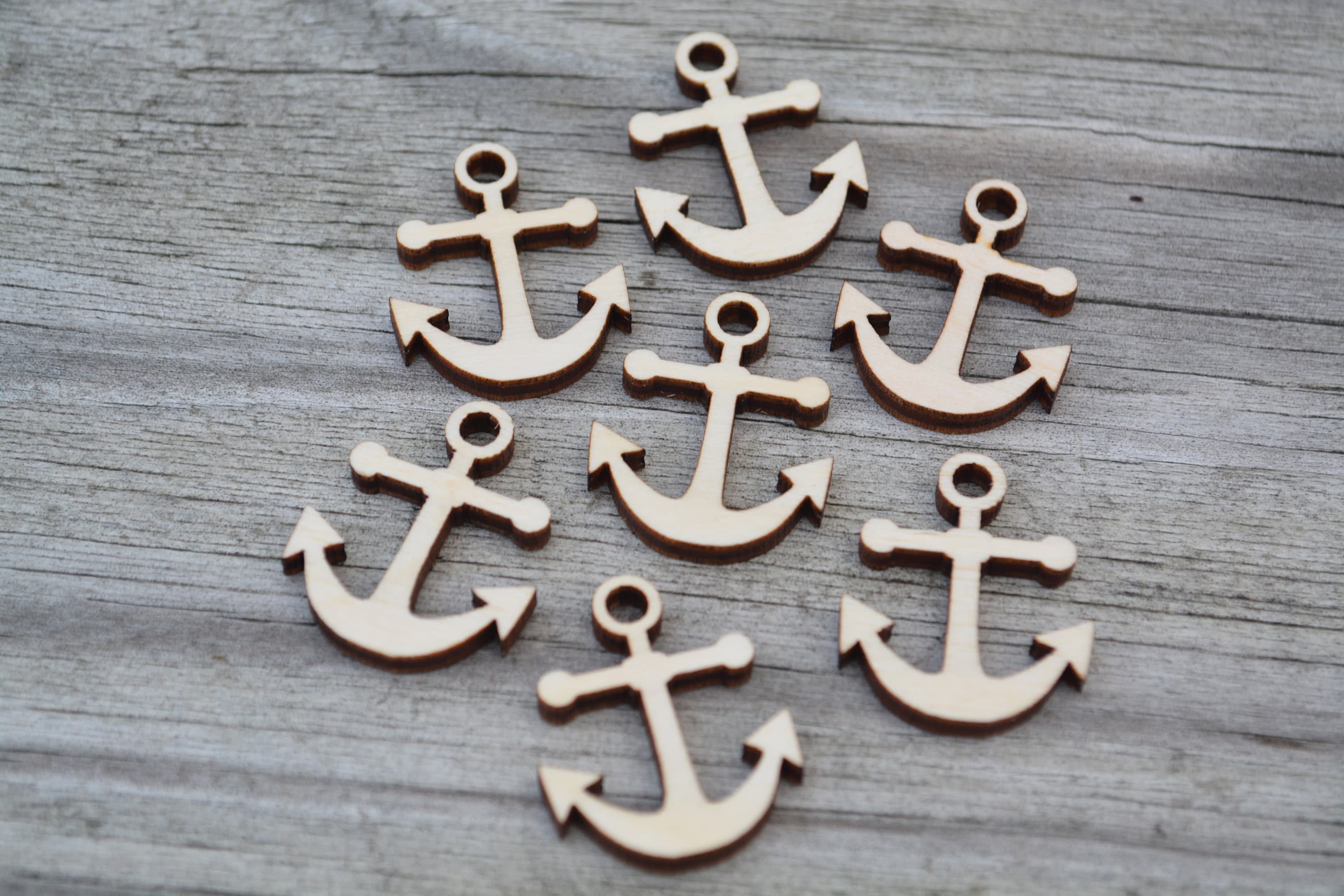 Anchors, Wooden Anchor Shapes, Anchor Cutouts, Fairy Garden, Small ...