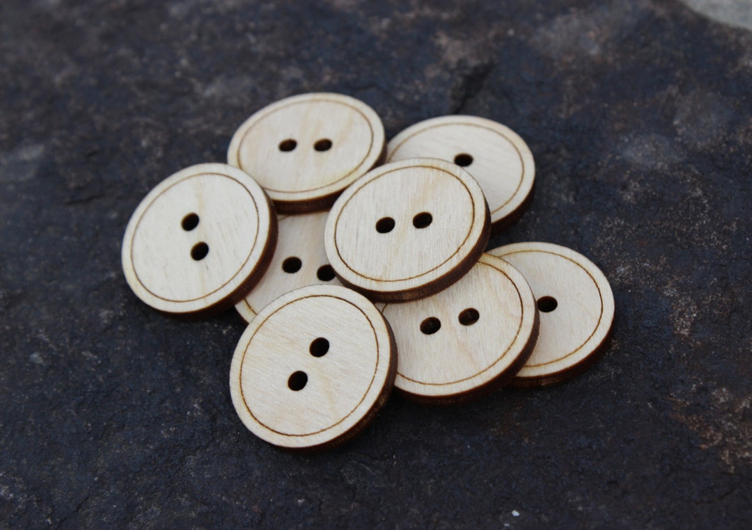 1" Wood Buttons, Lasercut Wood Buttons, Natural Wood Buttons, Wooden ...