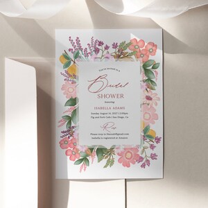 Blush Bridal Shower Invitation, Customizable Printed Invites With ...