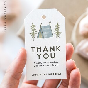 Camper Birthday Gift Tag Camping Theme Favor Tag Birthday - Etsy
