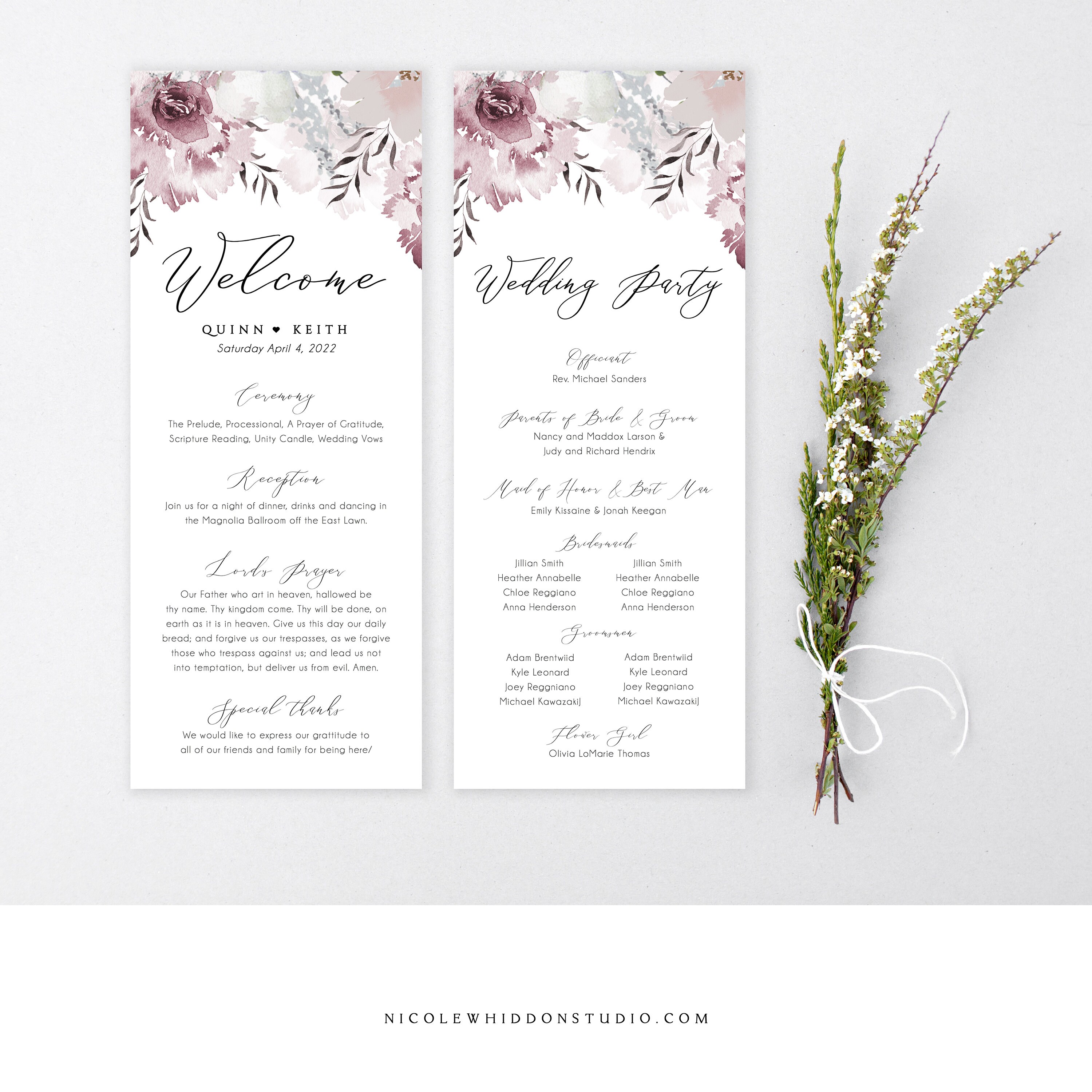 Editable Wedding Program Program Template Program Download - Etsy