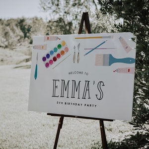 Editable Painting Party Sign Art Party Welcome Sign - Etsy